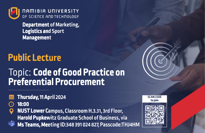 Public Lecture - Code of Good Practice on Preferential Procurement | Namibia University of ...